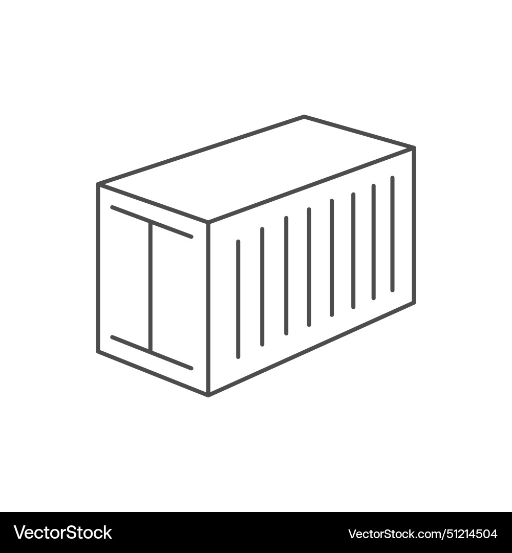 Freight container line outline icon Royalty Free Vector