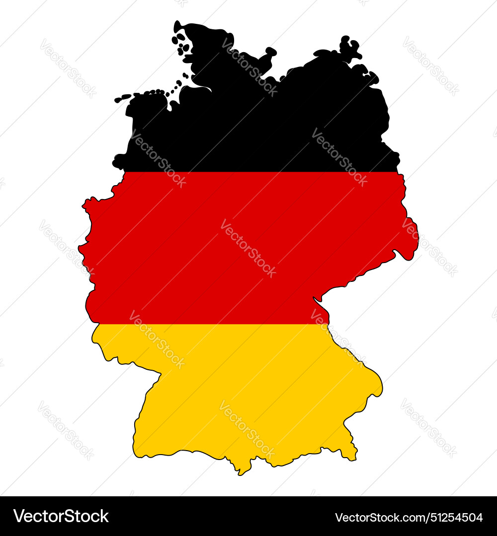 Germany Map - Flag Colors Royalty Free Vector Image