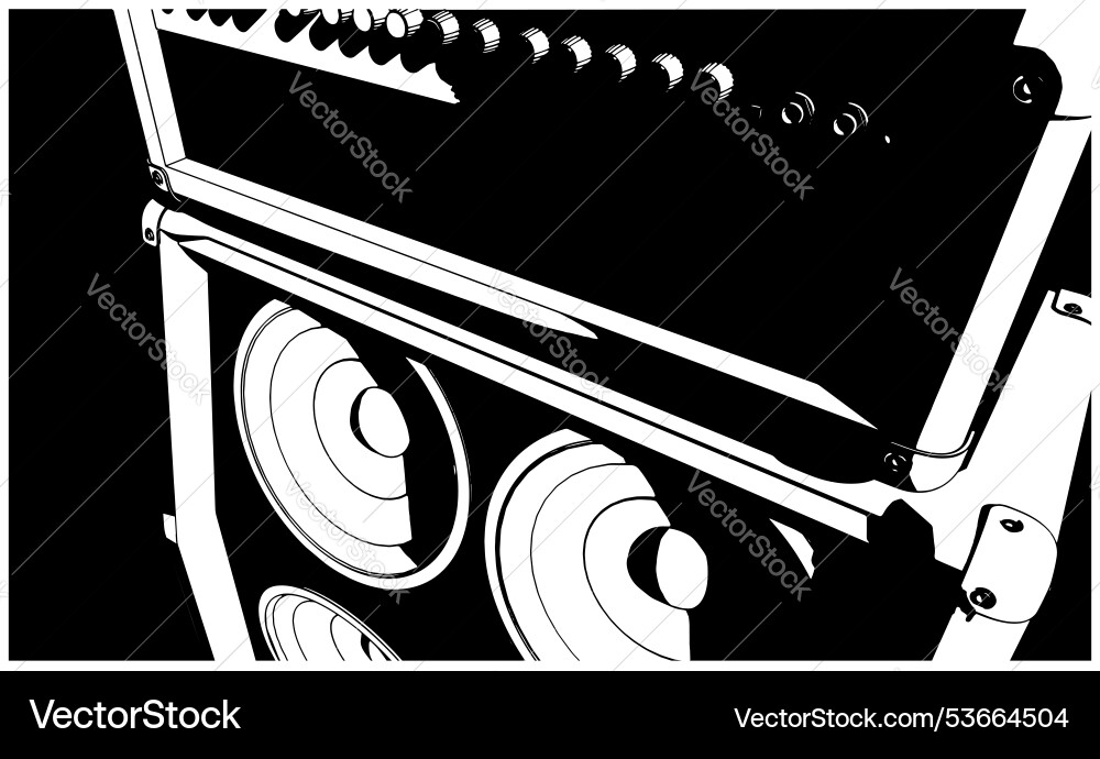 Guitar amplifier close up Royalty Free Vector Image