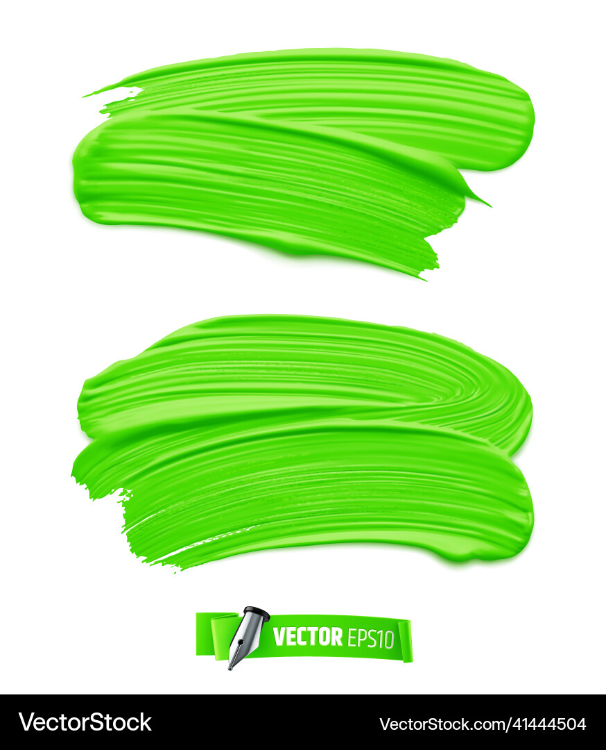 Realistic Green Paint Strokes Royalty Free Vector Image