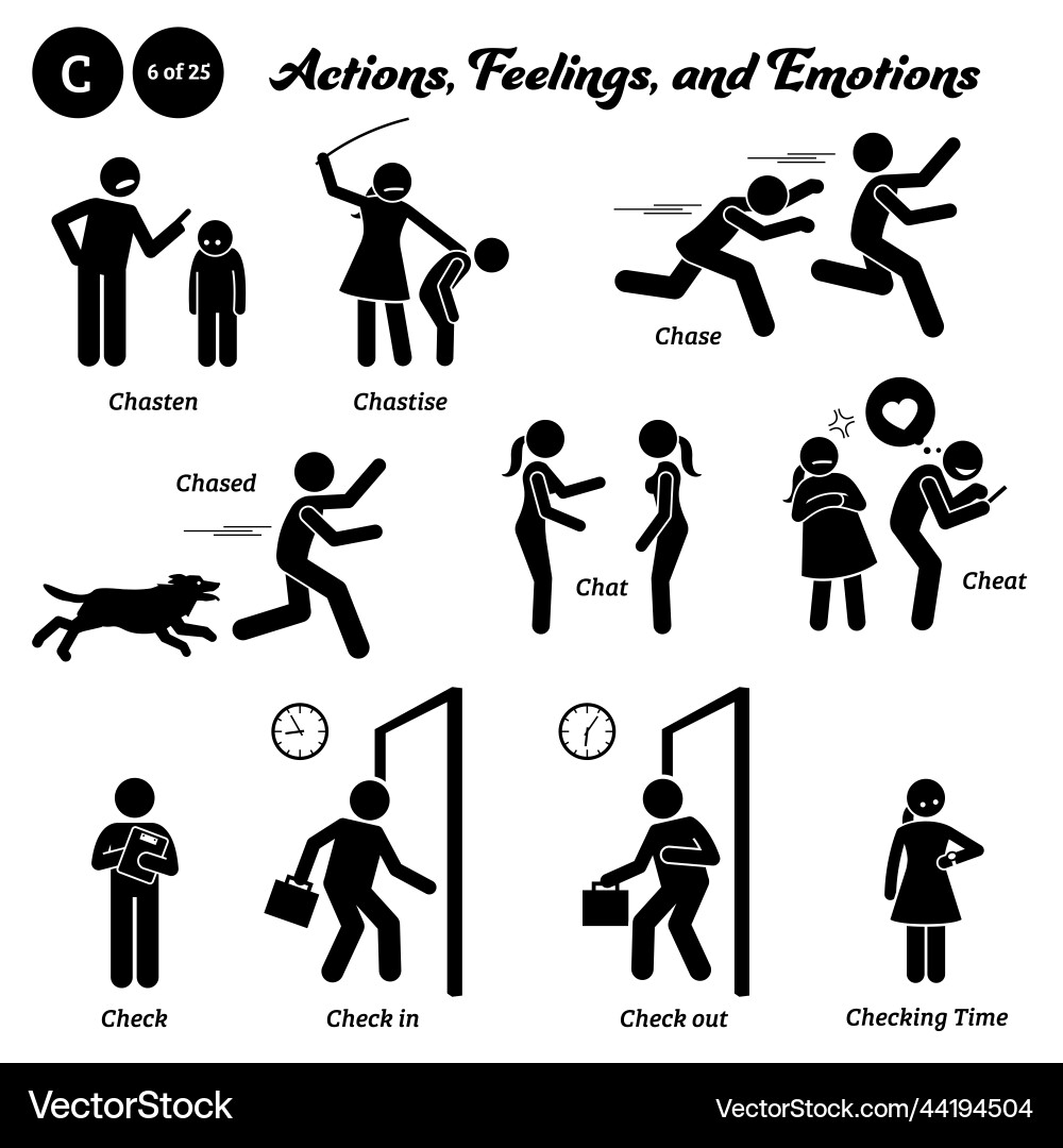Stick figure human people man action feelings Vector Image