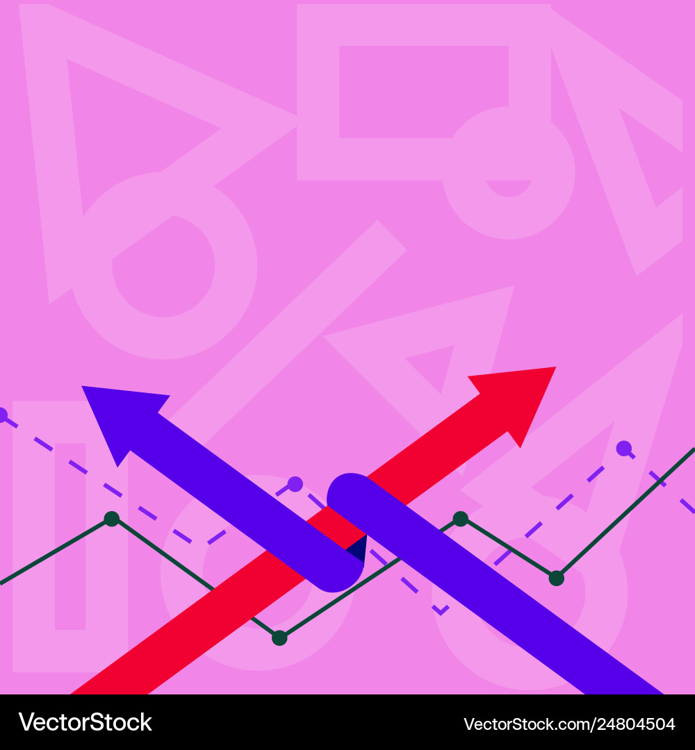 Two colorful arrows where one is intertwined Vector Image