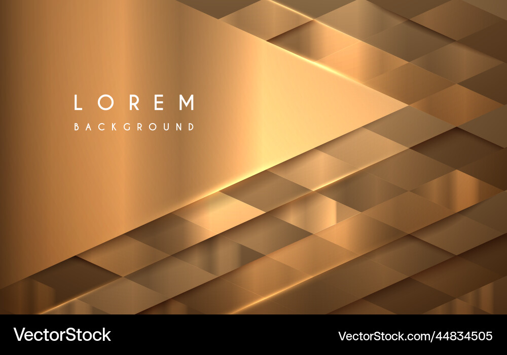 Abstract golden geometric shapes background Vector Image