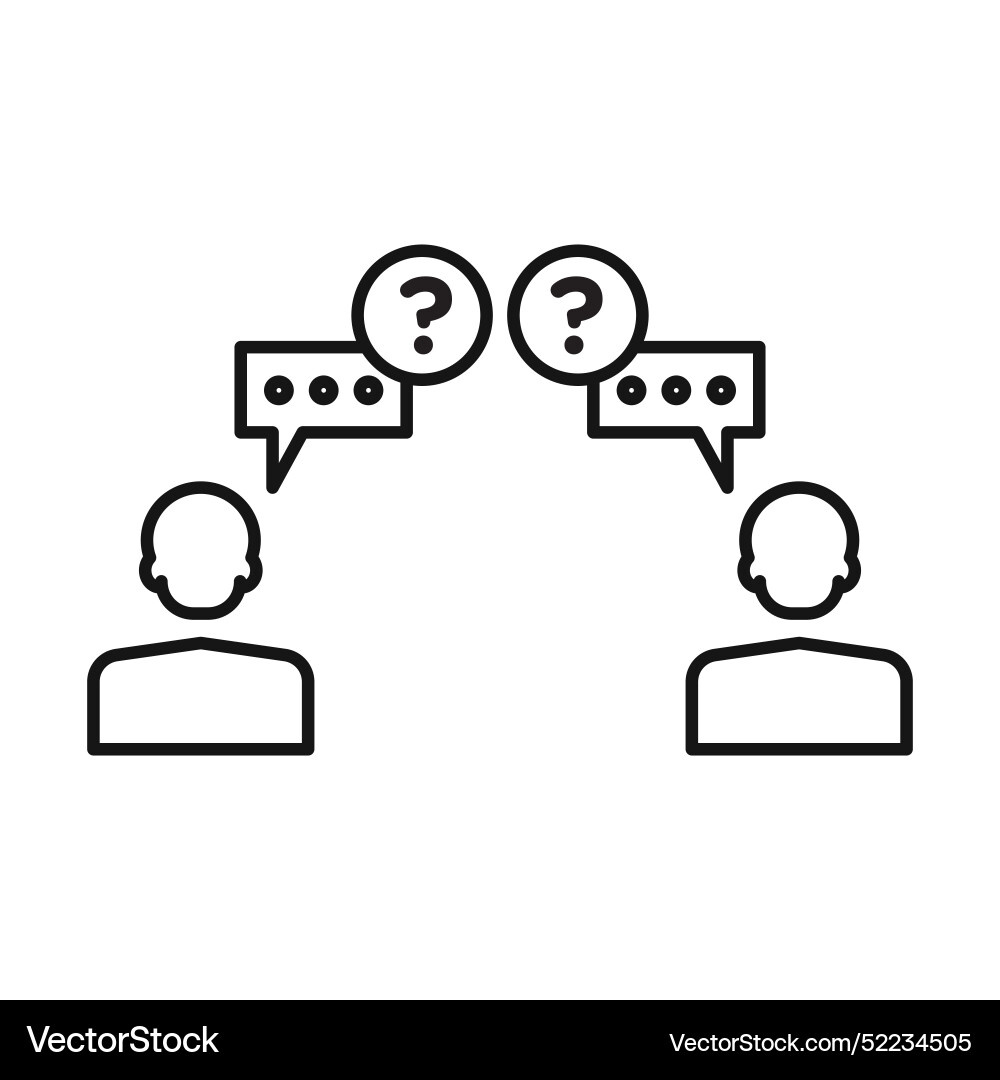 Angry people conflicts icon black line art logo Vector Image