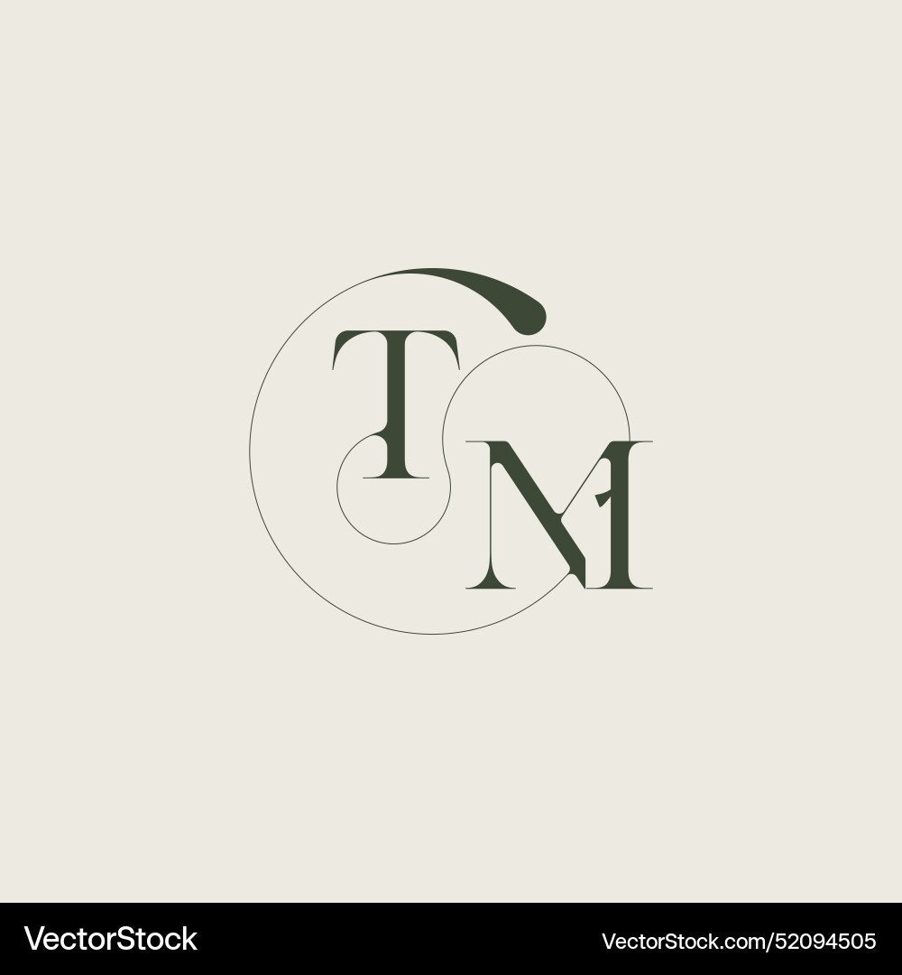 Beautiful monogram initial elegant line concept Vector Image