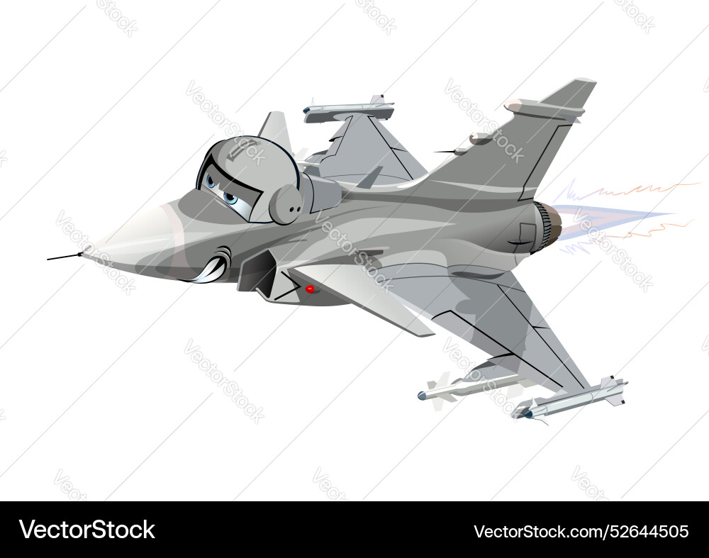 Cartoon fighter plane Royalty Free Vector Image