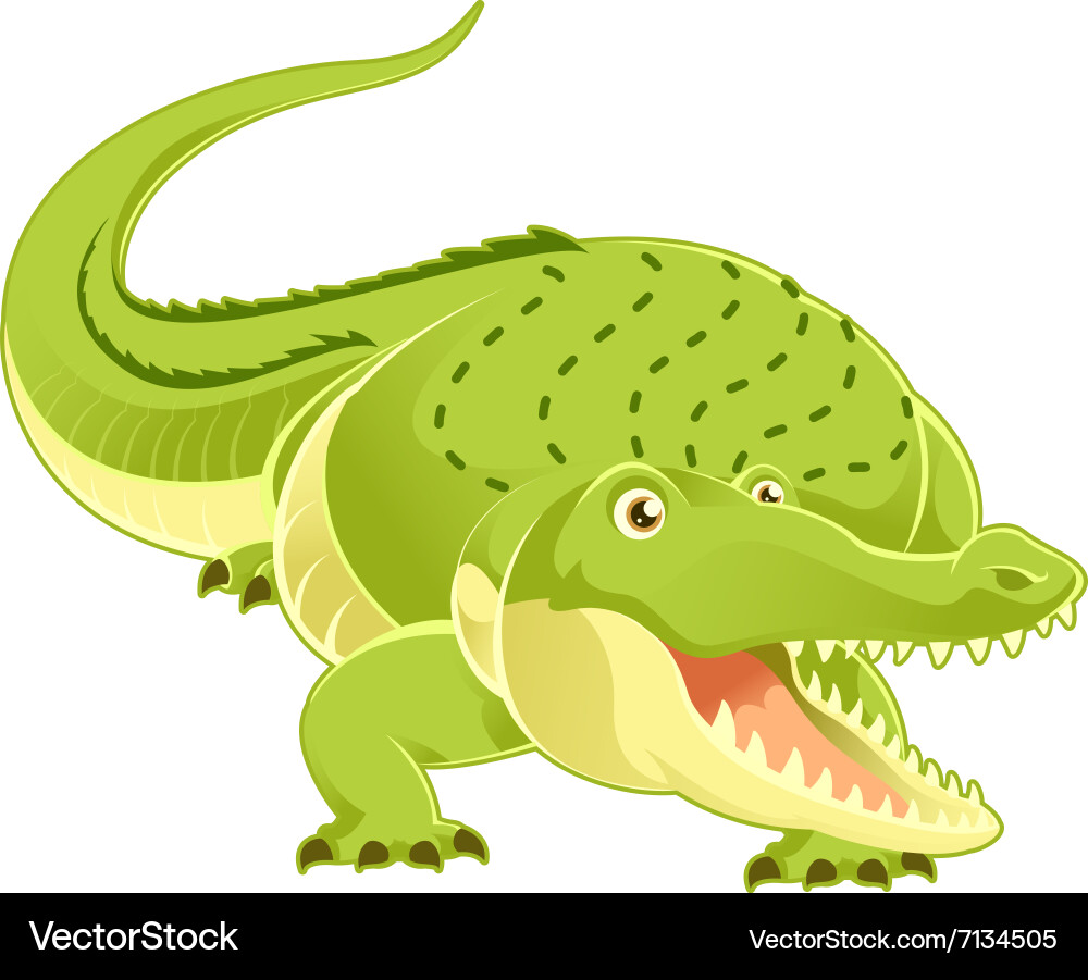 Cartoon happy crocodile Royalty Free Vector Image