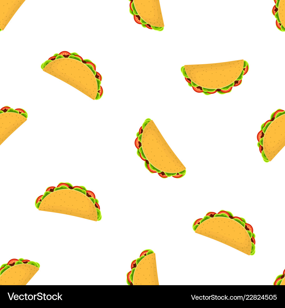 Cartoon Taco Pattern Royalty Free Vector Image