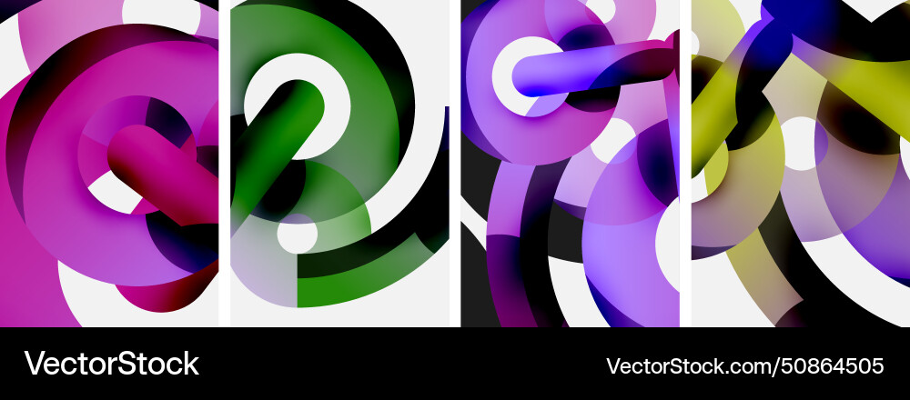 Circle geometric abstract posters Royalty Free Vector Image