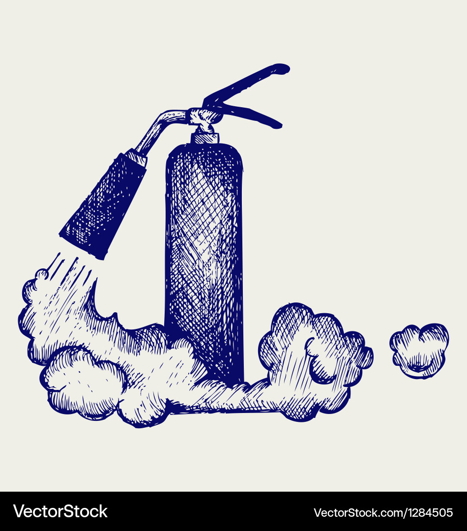 Fire Extinguisher Doodle Royalty Free Vector Image