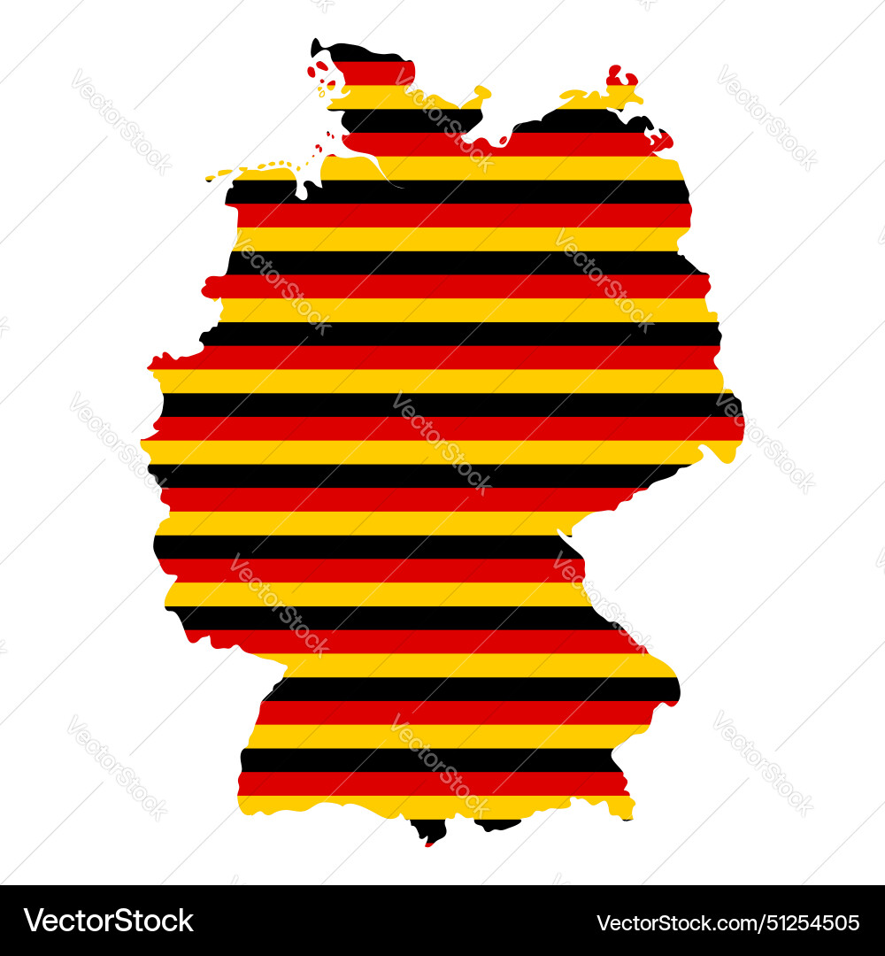 Germany map with colors strips of germany flag Vector Image