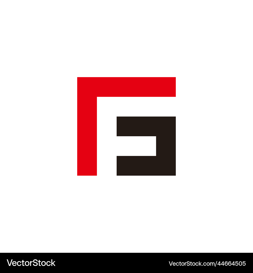Letter fg square geometric line simple logo Vector Image