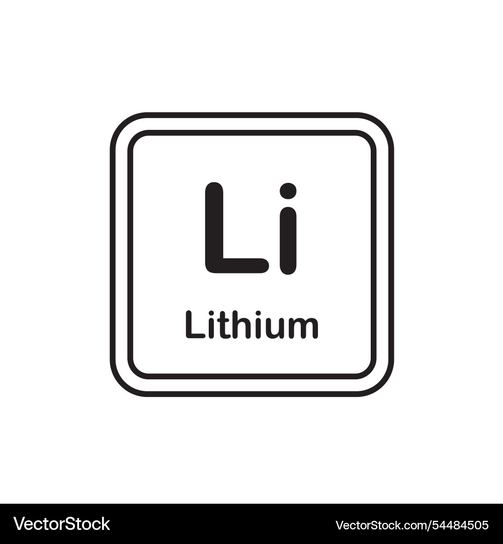 Lithium periodic icon element design template Vector Image