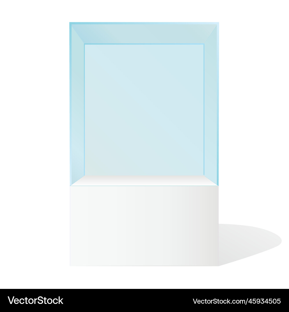 Realistic glass square showcase empty Royalty Free Vector