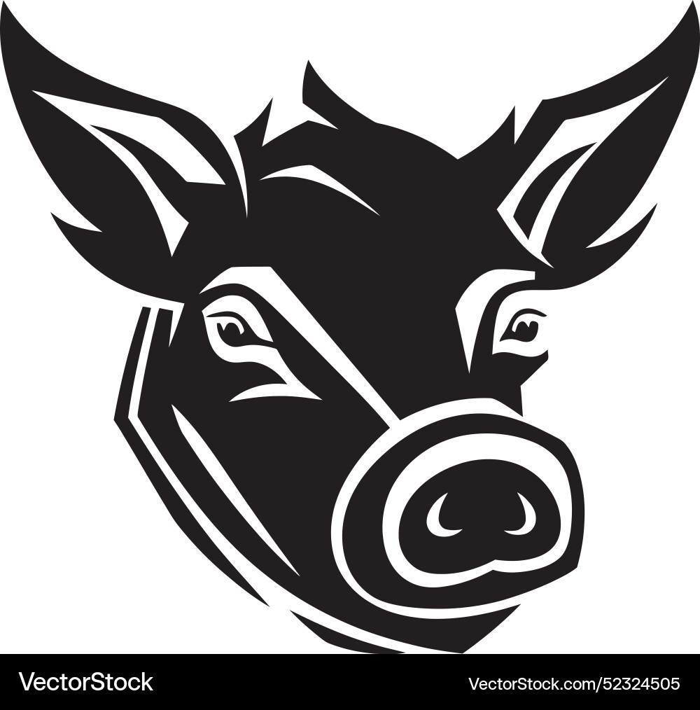 Shadowy ham black pig artcharcoal charm Royalty Free Vector