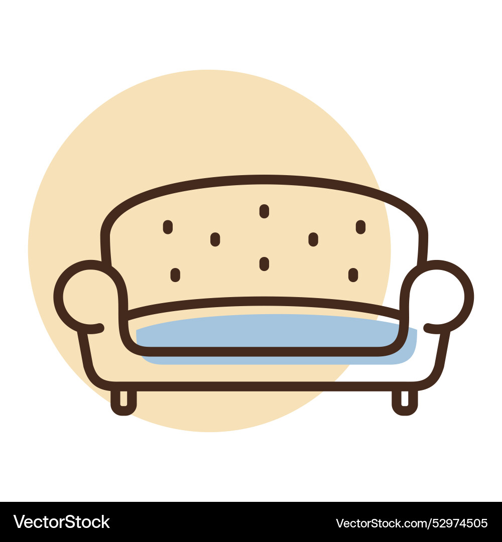 Soft sofa icon furniture sign Royalty Free Vector Image