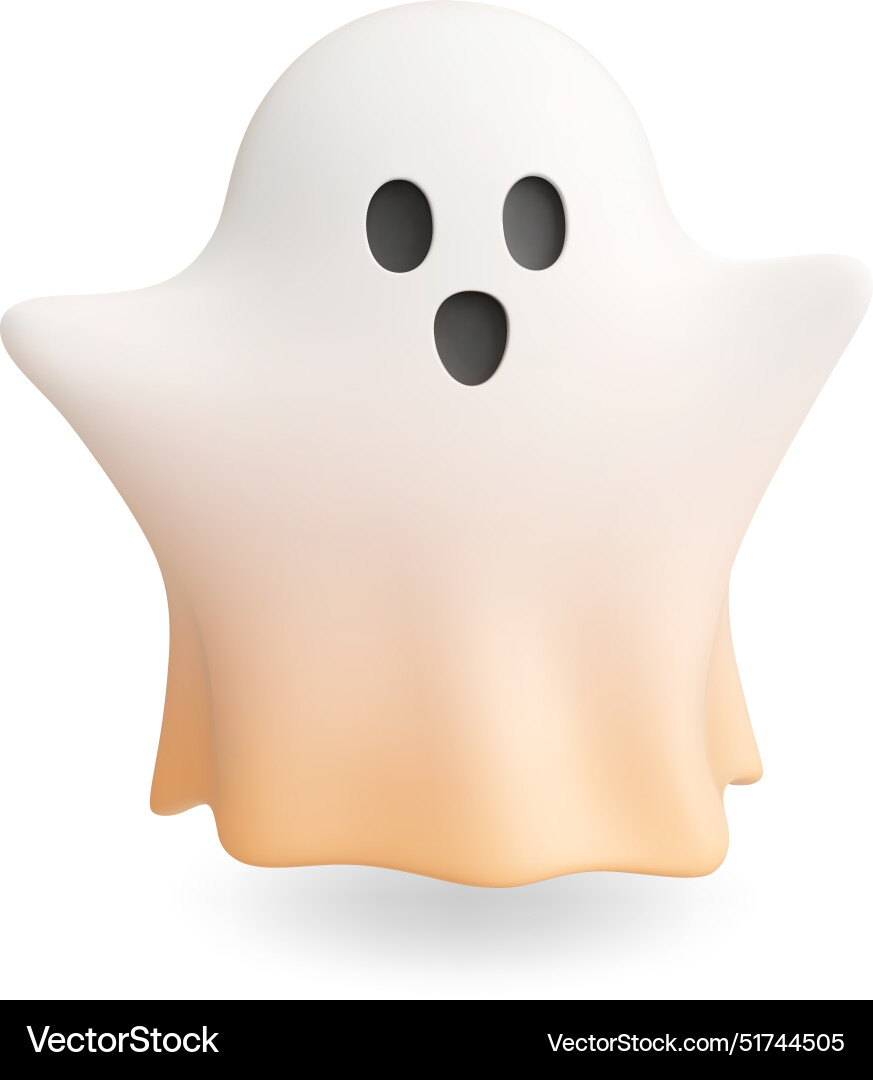 Spooky 3d ghost emotional halloween phantom Vector Image