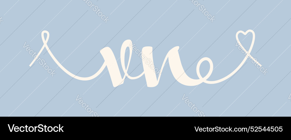 Vn initial wedding monogram calligraphy hand Vector Image