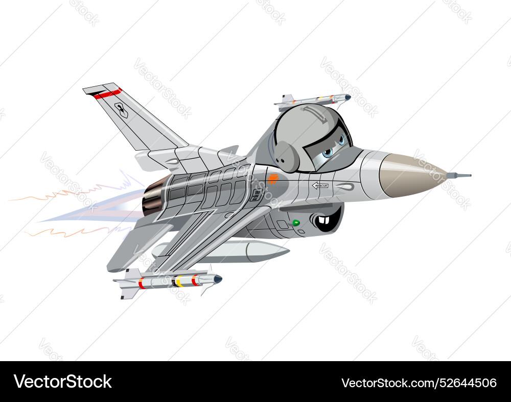 Cartoon fighter plane Royalty Free Vector Image