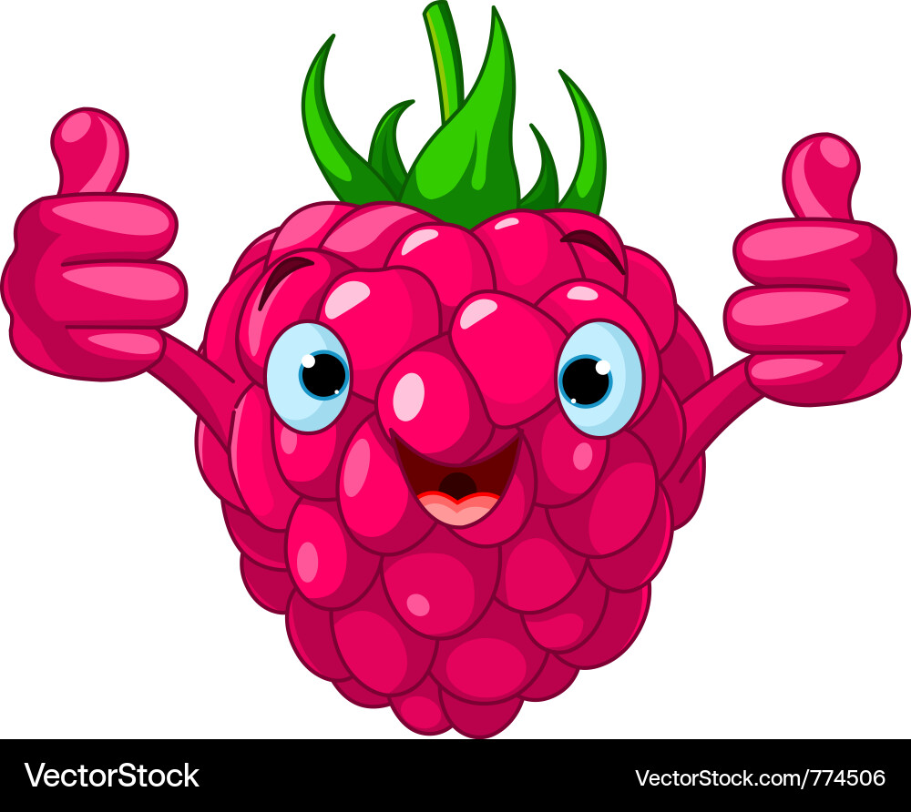 Cheerful Raspberry Cartoon Character – Royalty-Free Vector | VectorStock