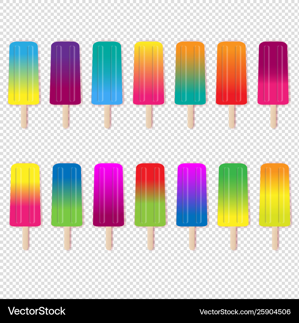 Colorful collection ice cream transparent Vector Image