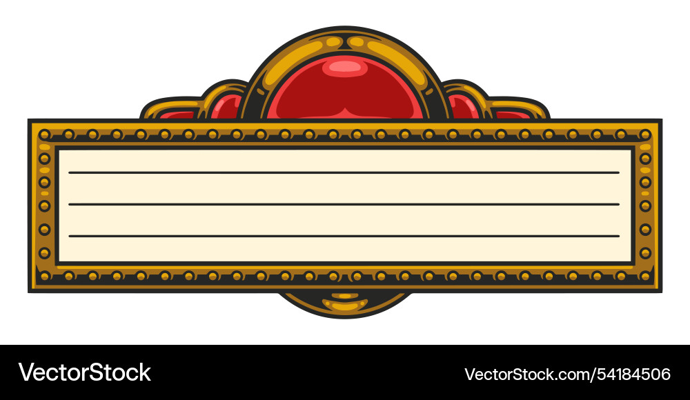 Decorative blank label with red and gold accents Vector Image
