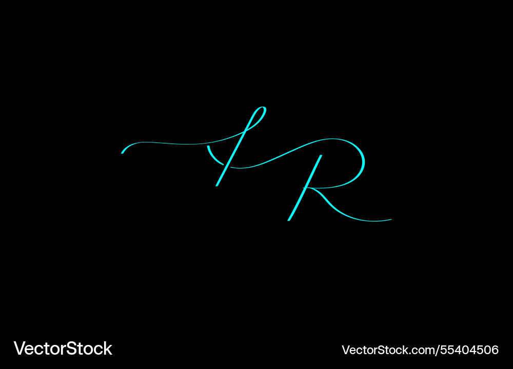 Elegant calligraphy of cursive ir logo Royalty Free Vector