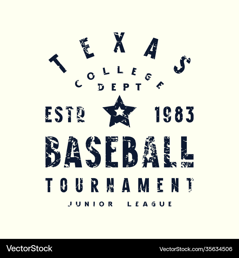 Emblem baseball tournament in texas Royalty Free Vector
