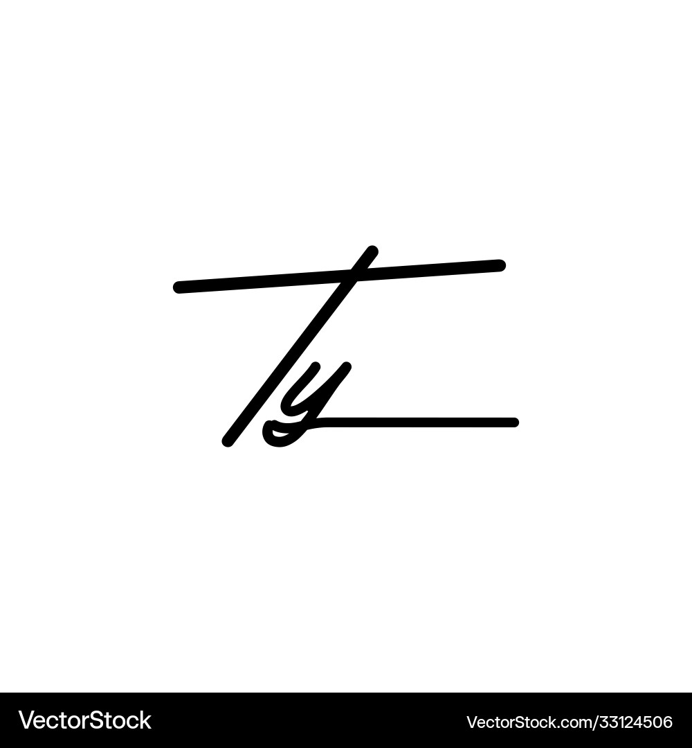 Letter ty signature logo template Royalty Free Vector Image