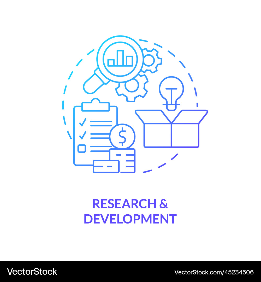 Research and development blue gradient concept Vector Image
