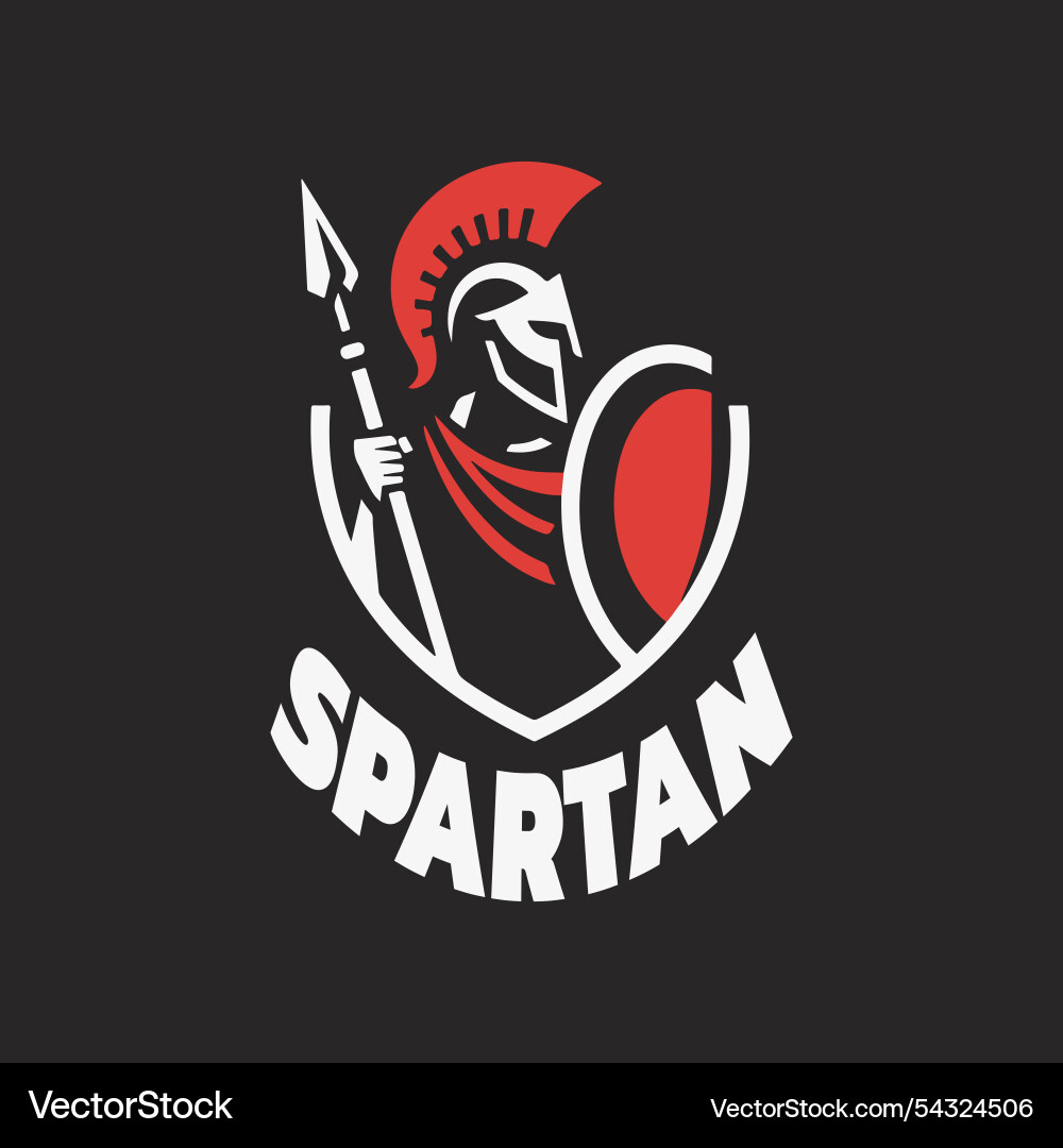 Spartan warrior logo template icon Royalty Free Vector Image