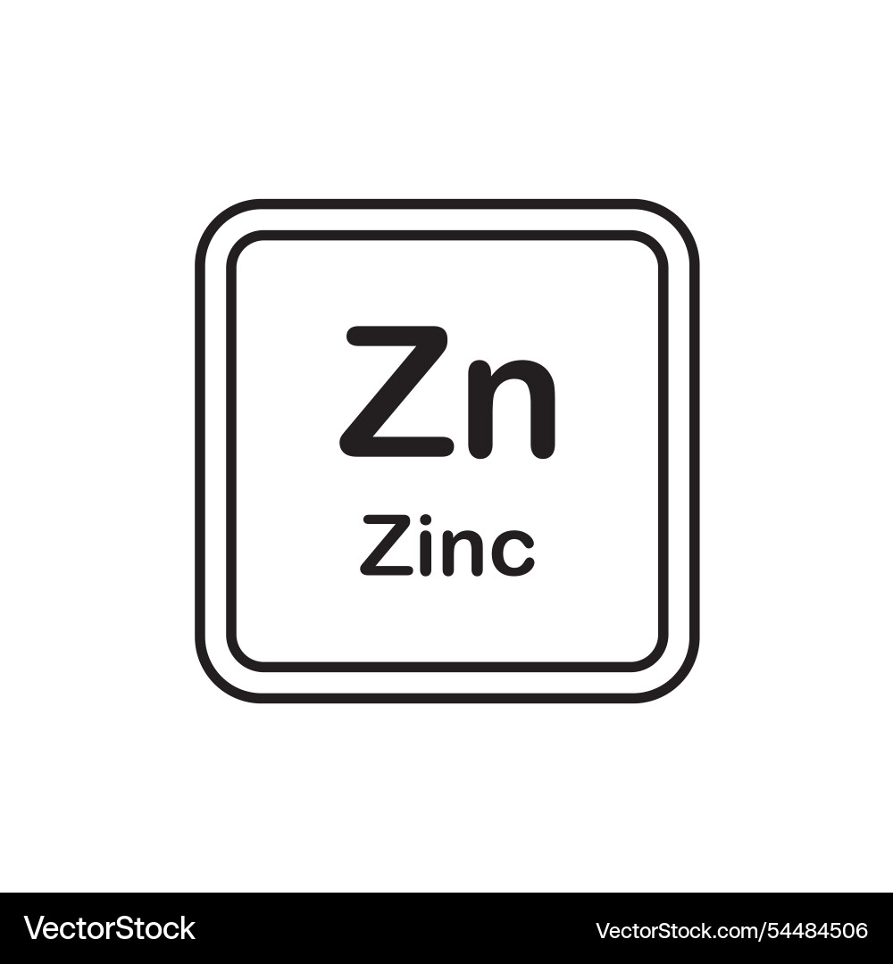 Zinc periodic icon element design template Vector Image