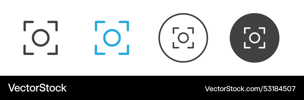 Camera focus icon logo outline Royalty Free Vector Image