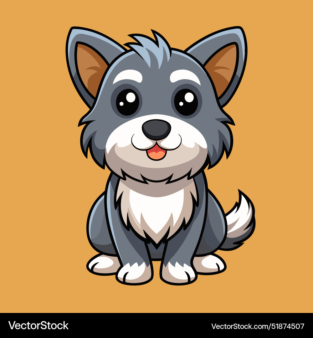 Cute dog cartoon icon Royalty Free Vector Image