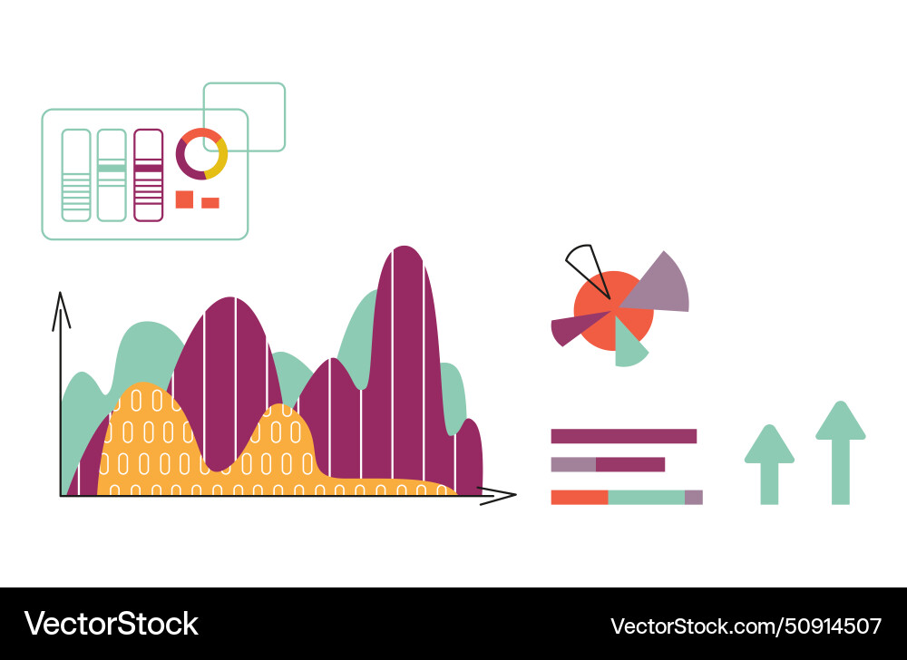 Data analysis and demographics concept Royalty Free Vector