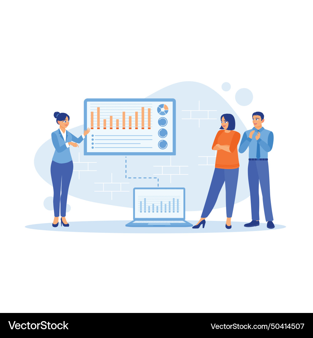 Female operations manager having a meeting Vector Image