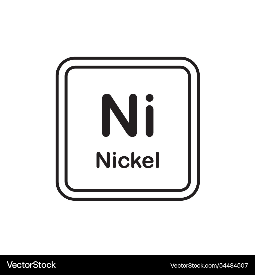 Nickel periodic icon element design template Vector Image