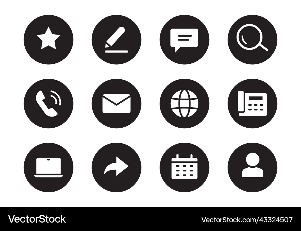 Phone & Contact Icons - Communication Set Vector Image