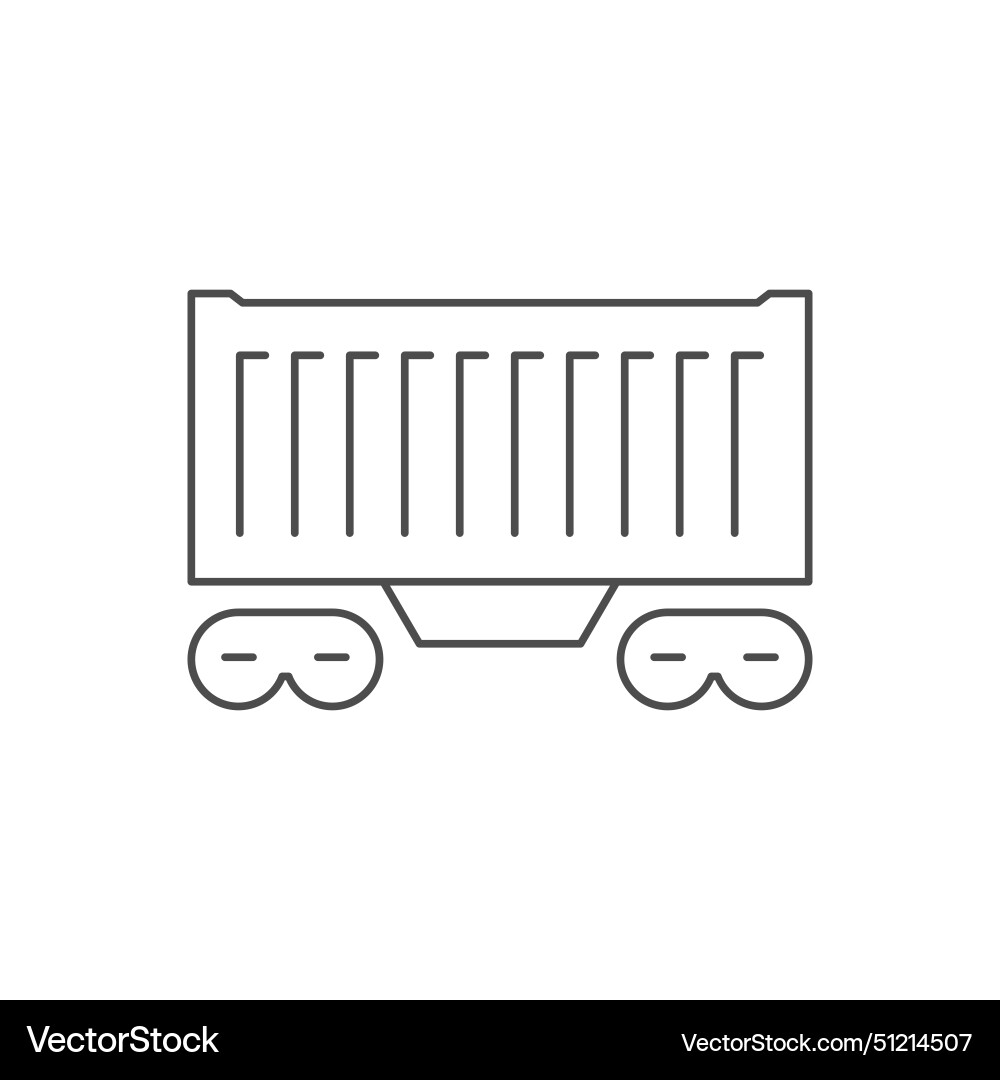 Railway container line outline icon Royalty Free Vector