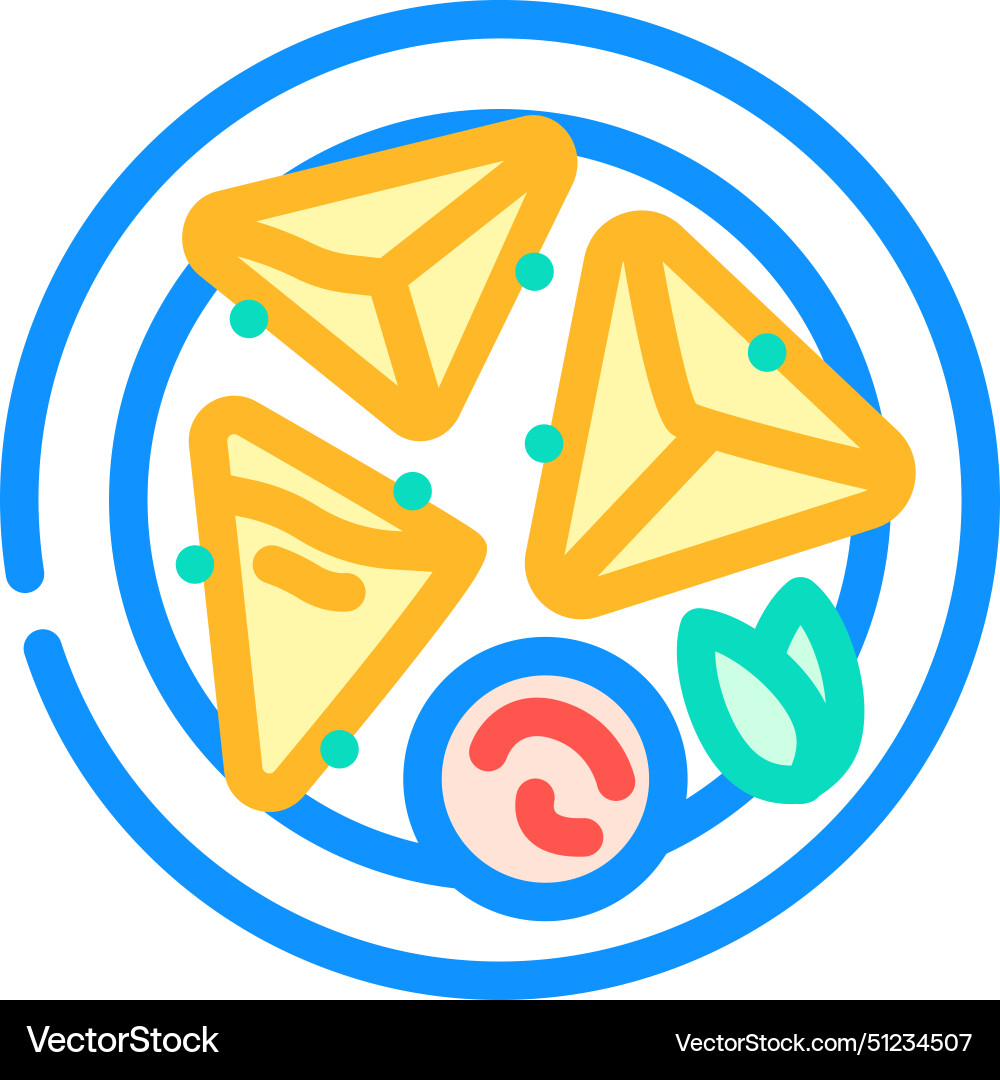 Samosa indian cuisine color icon Royalty Free Vector Image