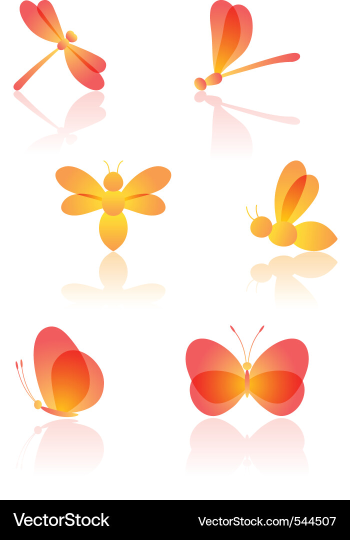 Set of insects Royalty Free Vector Image - VectorStock