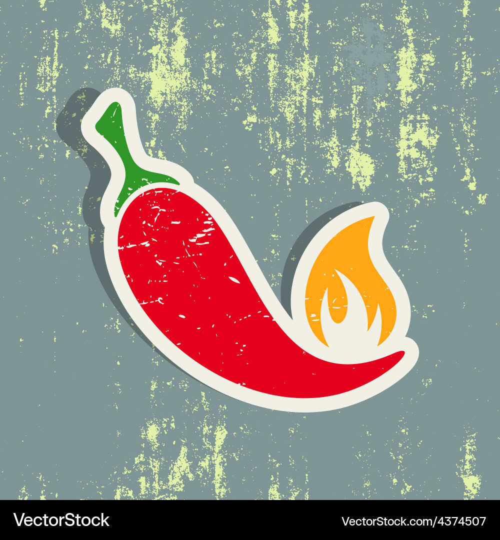 Spicy Chilli Pepper Label Royalty Free Vector Image