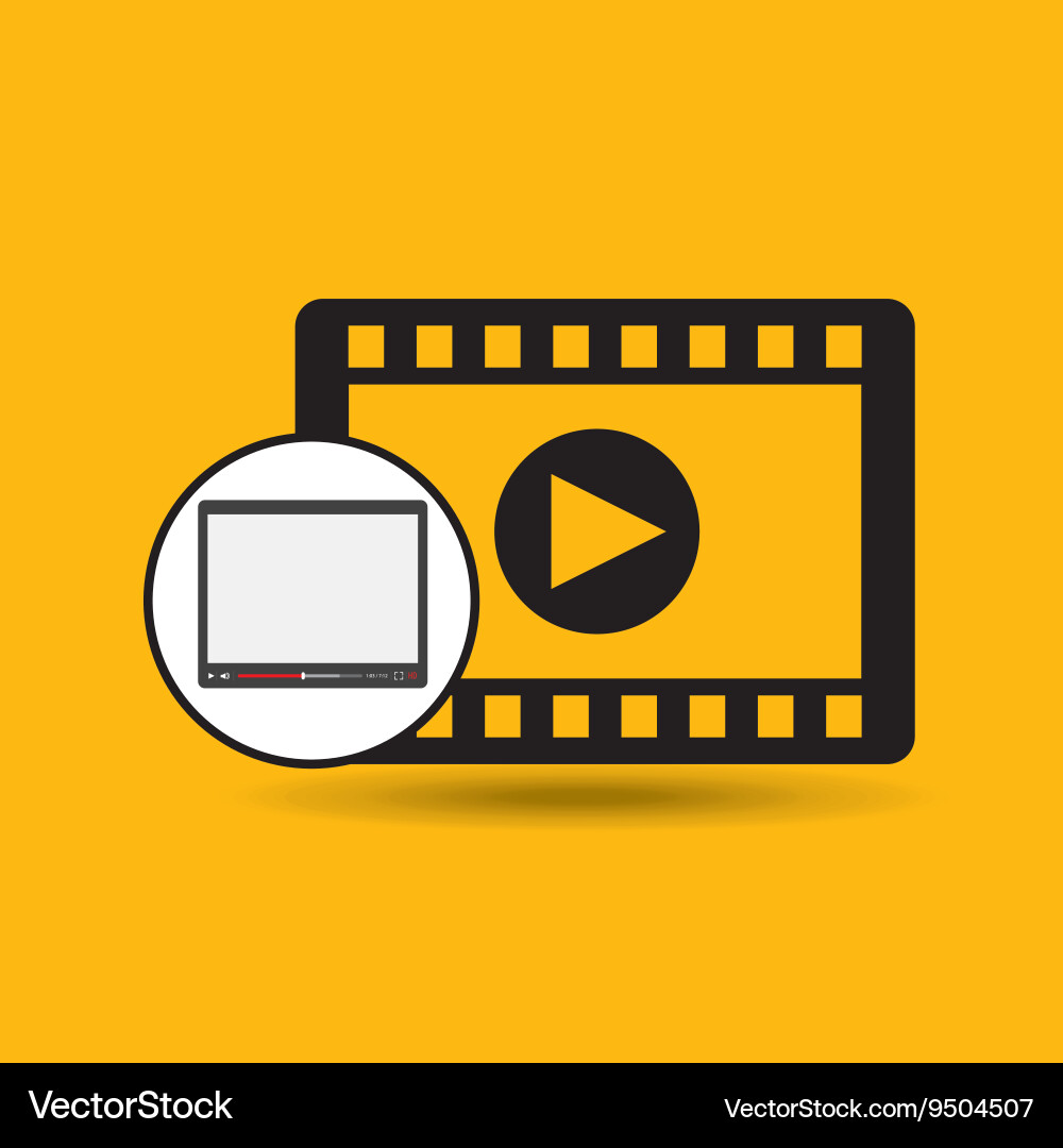 Video player template design Royalty Free Vector Image
