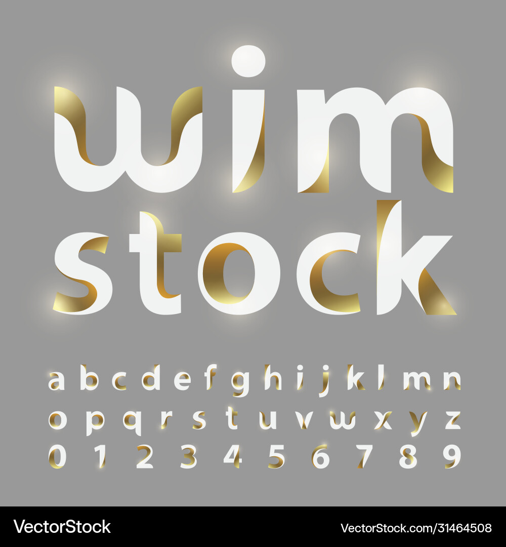 Alphabetic fonts and numbers Royalty Free Vector Image