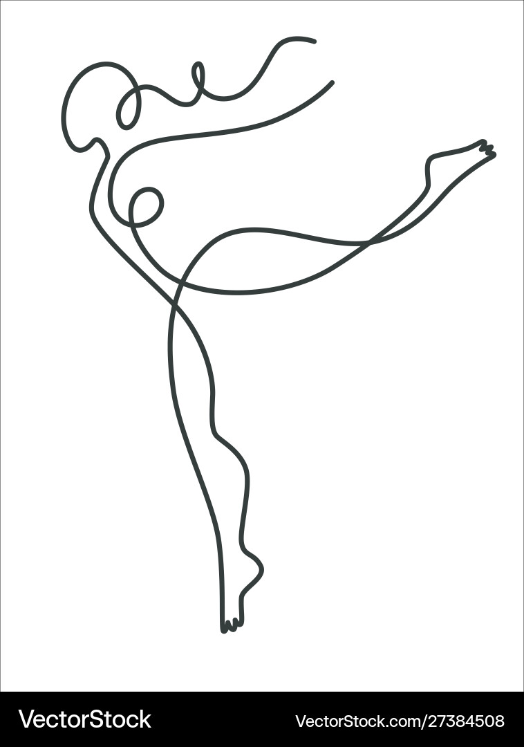 Ballet dancer or ballerina outline drawing Vector Image