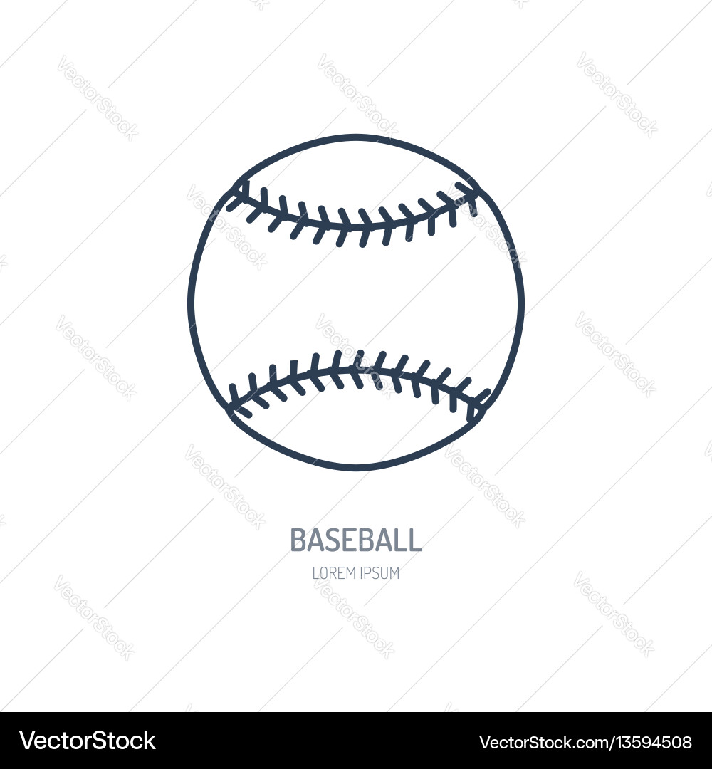 Baseball softball line icon ball logo Royalty Free Vector