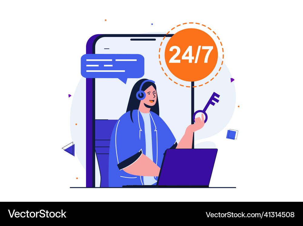Customer service modern flat concept for web Vector Image