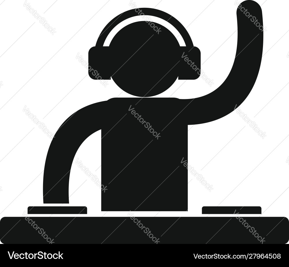 Dj party icon simple style Royalty Free Vector Image