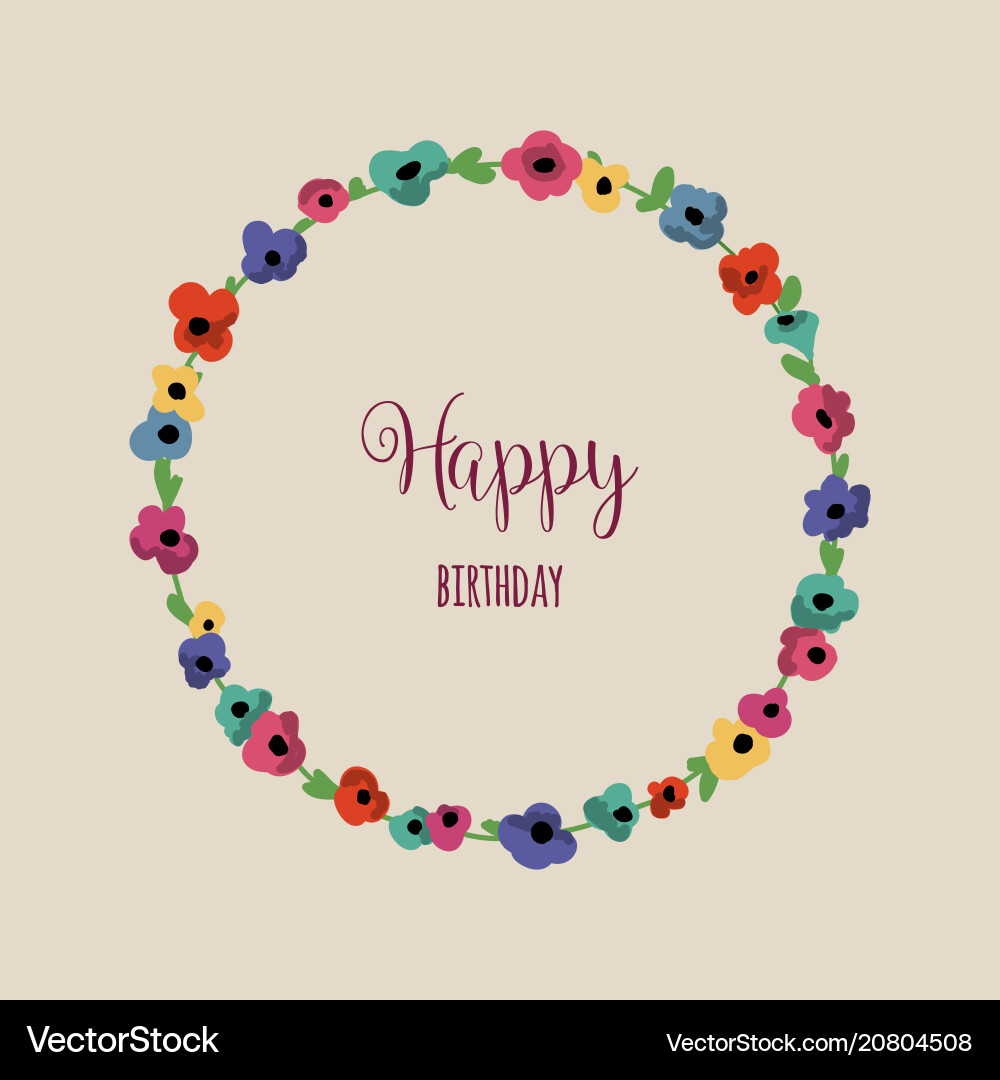 Floral Frame - Round Flower Border Royalty Free Vector Image