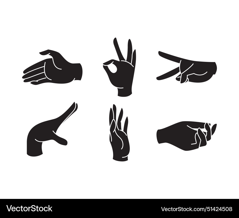 Hand gestures set Royalty Free Vector Image - VectorStock